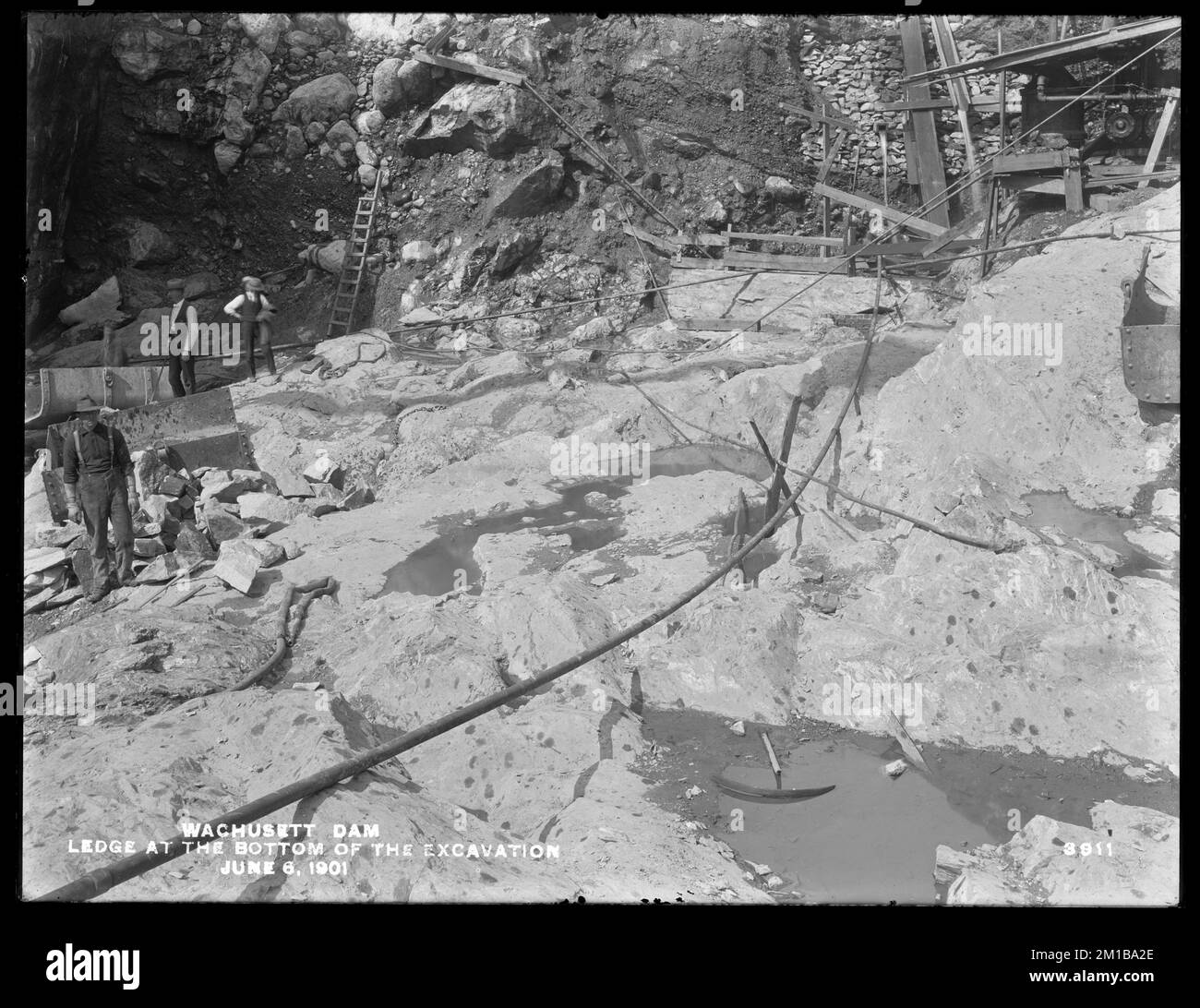 Wachusett Dam, ledge on the bottom of the excavation pit, Clinton, Mass ...
