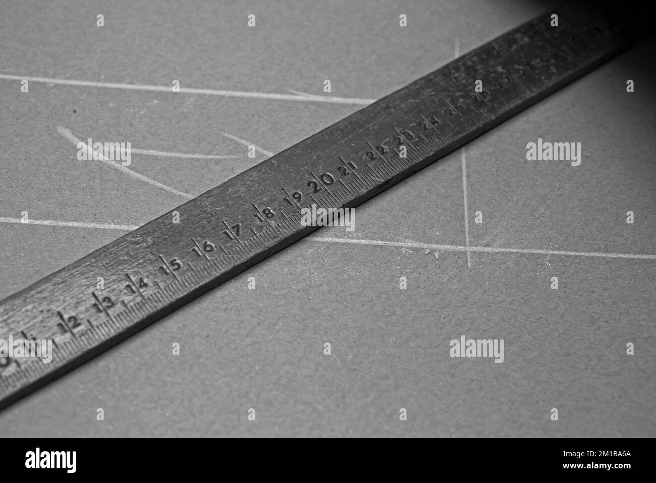 Pattern markings for constructing with chalk and ruler at the tailor ...