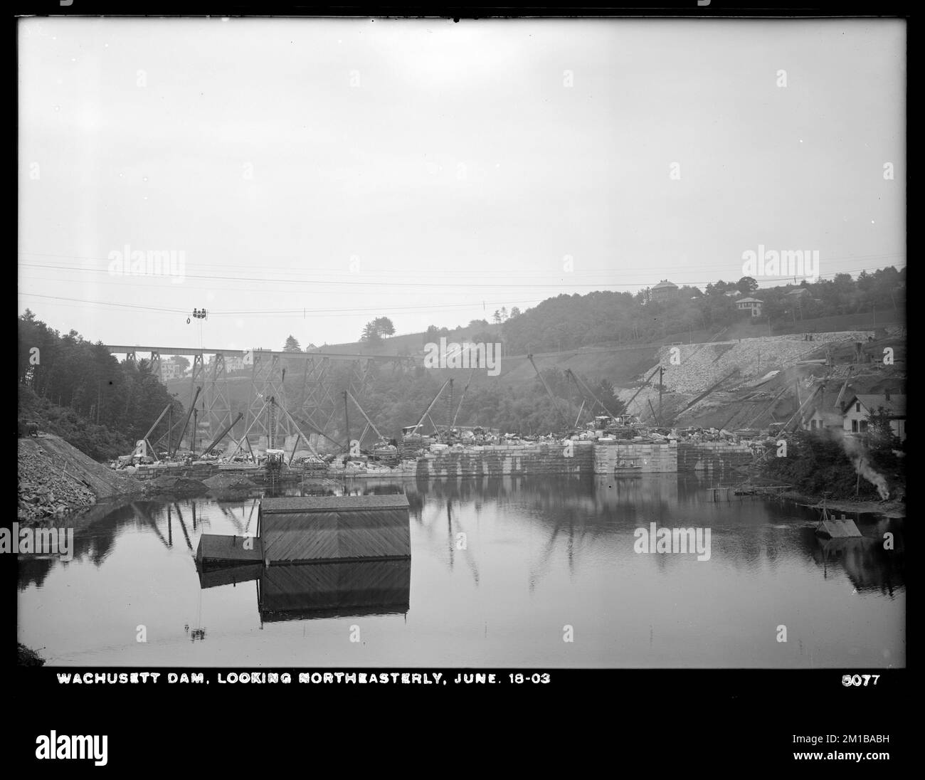 Wachusett Dam, looking northeasterly, Clinton, Mass., Jun. 18, 1903 ...