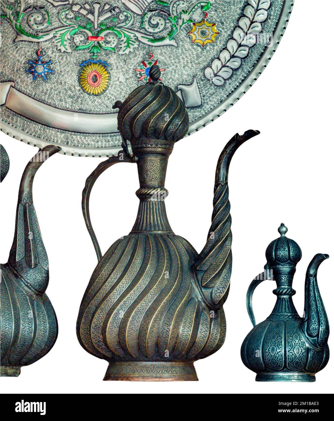 Turkish Ottoman water jug . Old jug isolated on white background Stock ...