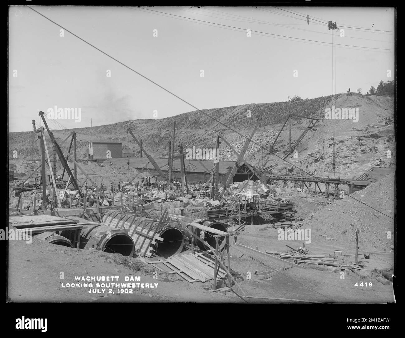 Wachusett Dam, looking southwesterly, Clinton, Mass., Jul. 2, 1902 ...
