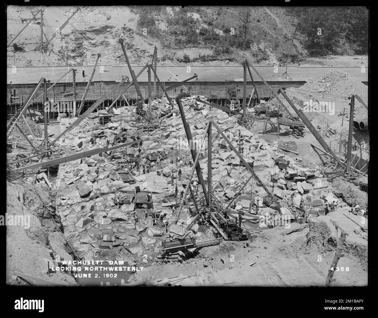 Wachusett Dam, looking northwesterly, Clinton, Mass., Jun. 2, 1902 ...