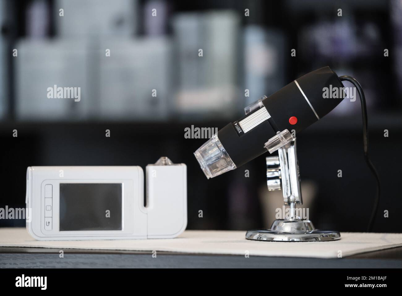 Special dermatology equipment system, hair loss and trichology concept ...