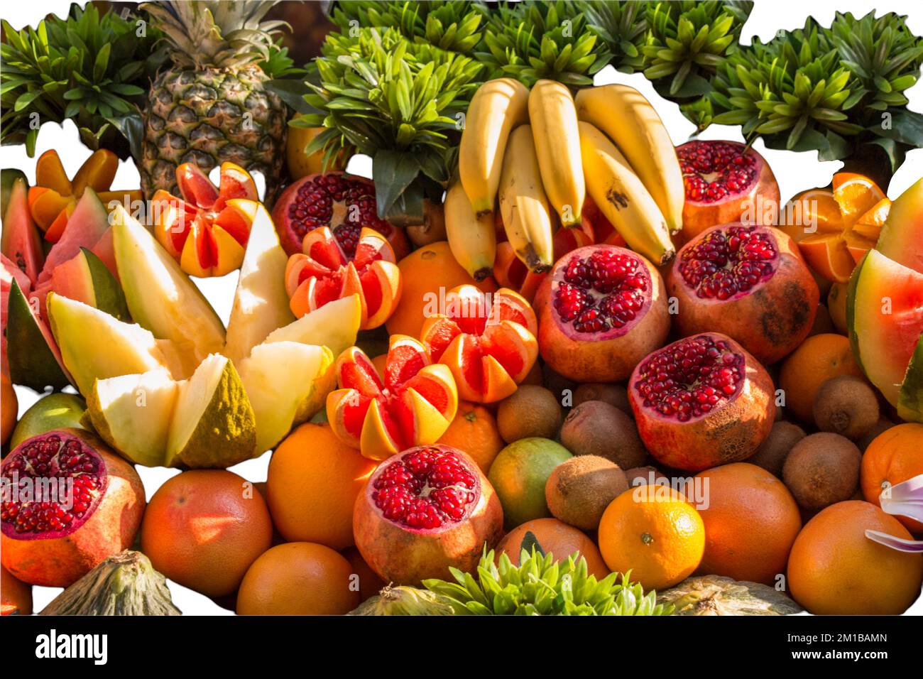 Assortment of fresh fruits isolated on white background Stock Photo - Alamy
