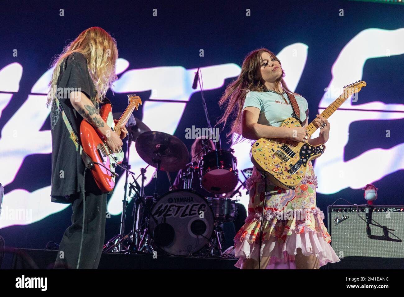 Hester Chambers and Rhian Teasdale of Wet Leg during the KROQ Almost ...