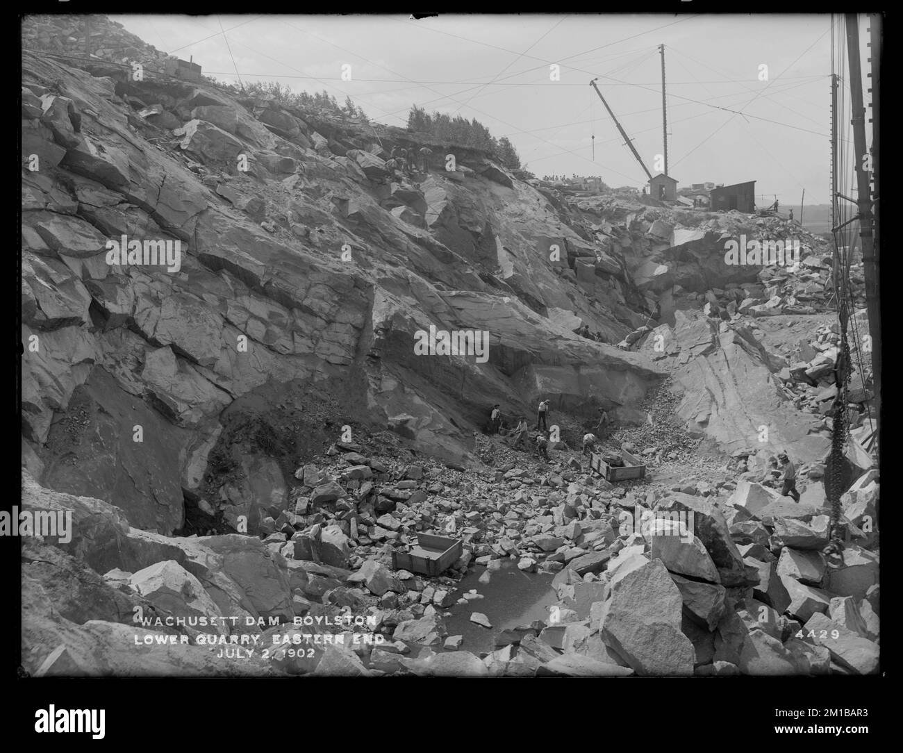 Wachusett Dam, lower quarry, easterly end, Boylston, Mass., Jul. 2 ...