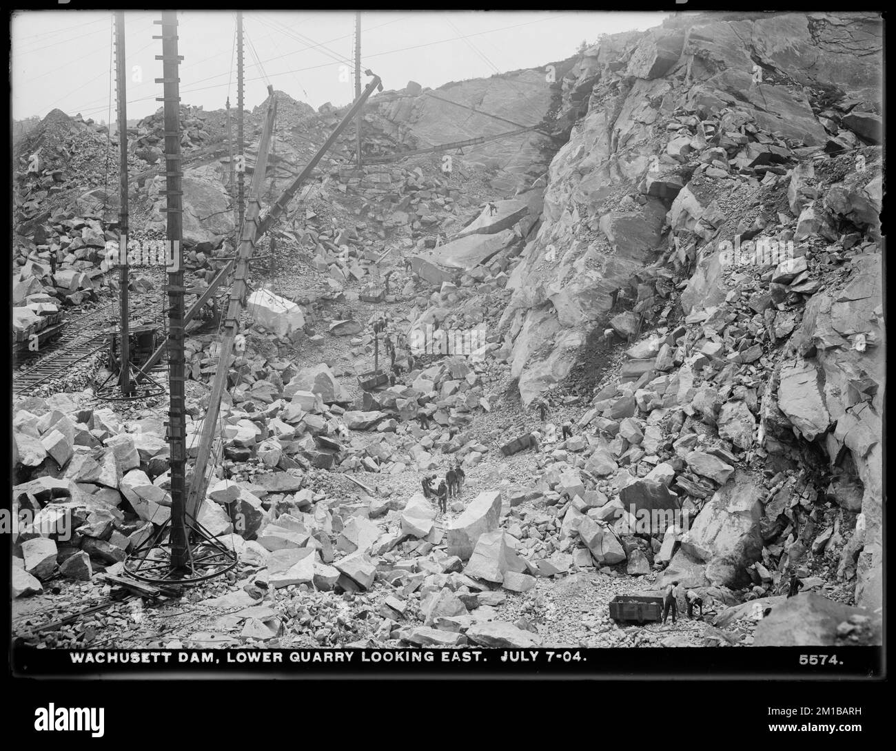 Wachusett Dam, lower quarry, looking east, Boylston, Mass., Jul. 7 ...
