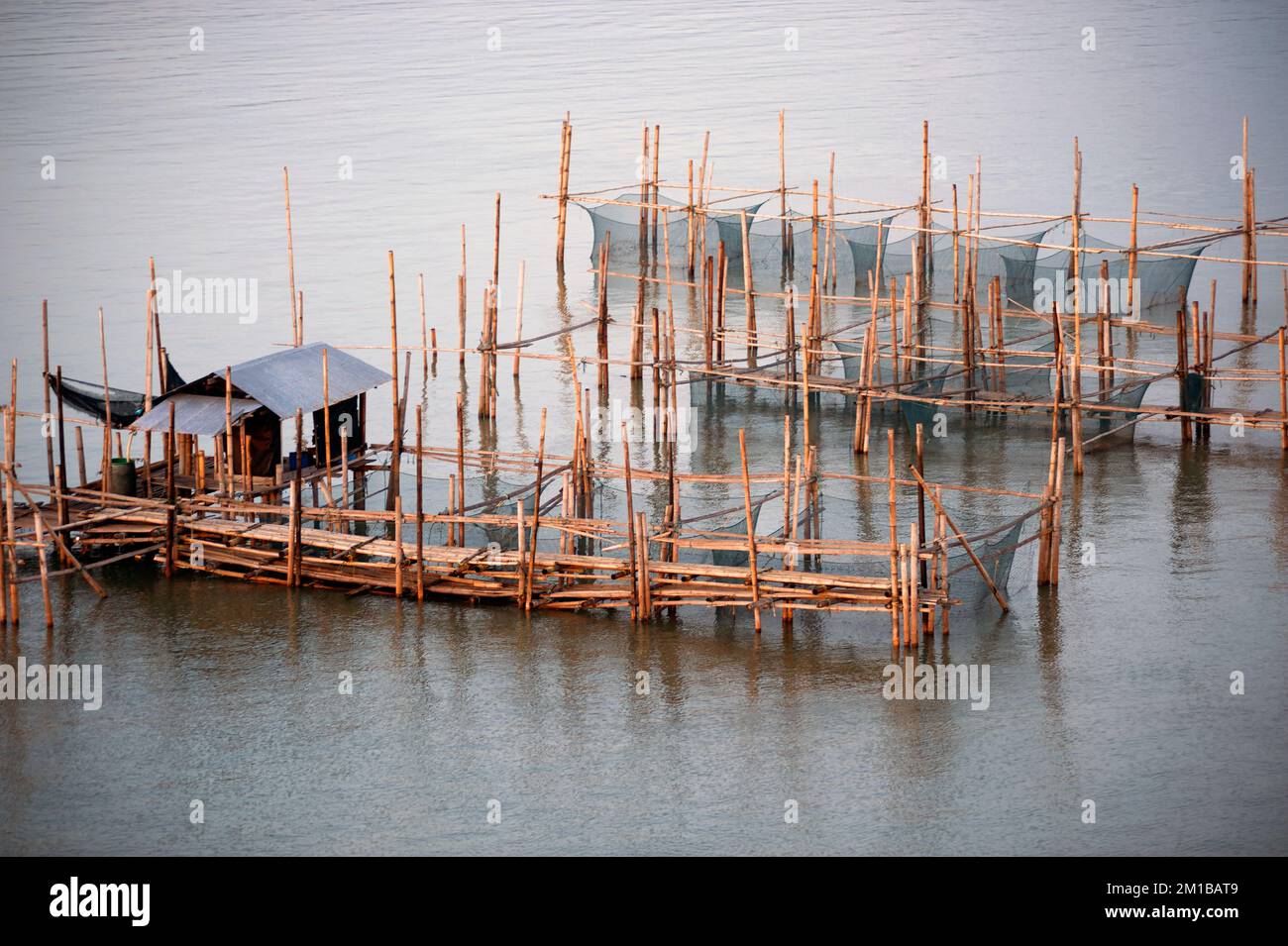 Fishing traps in Net Fishing Thailand, Thailand Shrimp Fishing ...
