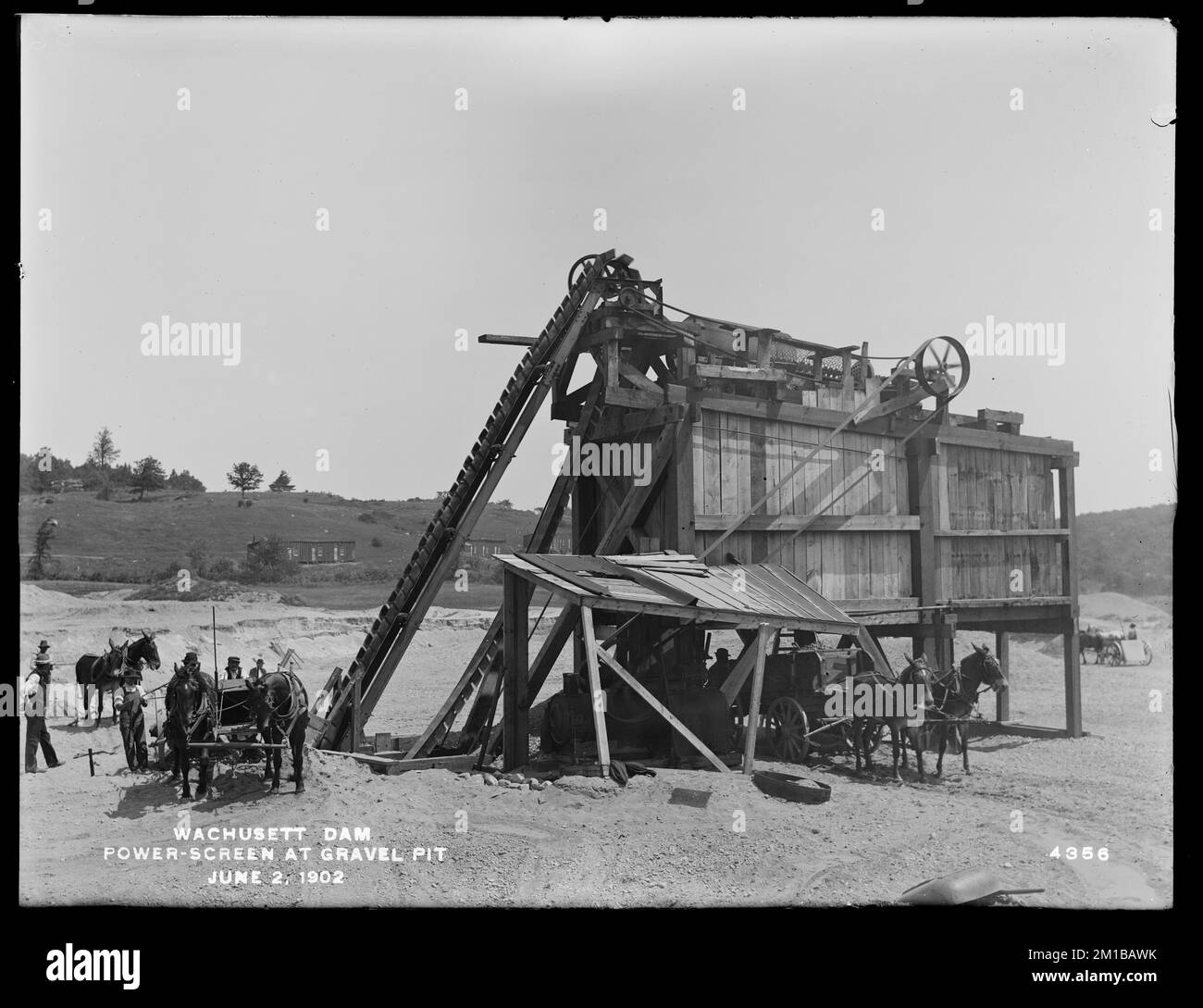 Wachusett Dam, power-screen at gravel pit, Clinton, Mass., Jun. 2, 1902 ...
