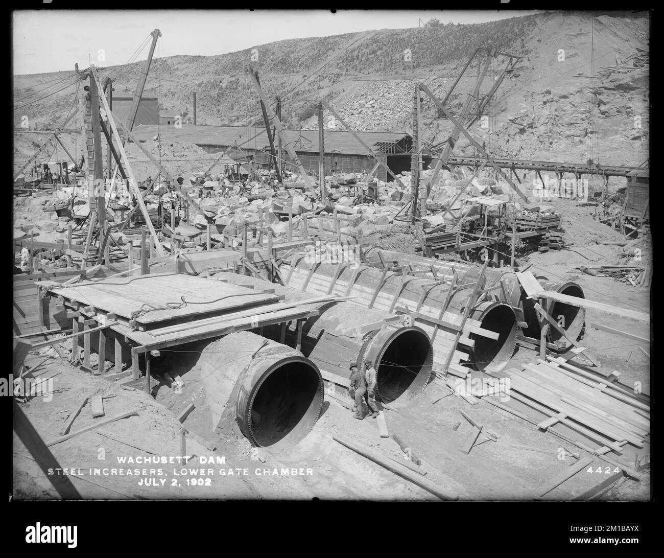 Wachusett Dam, steel increasers, lower gate chamber, Clinton, Mass ...