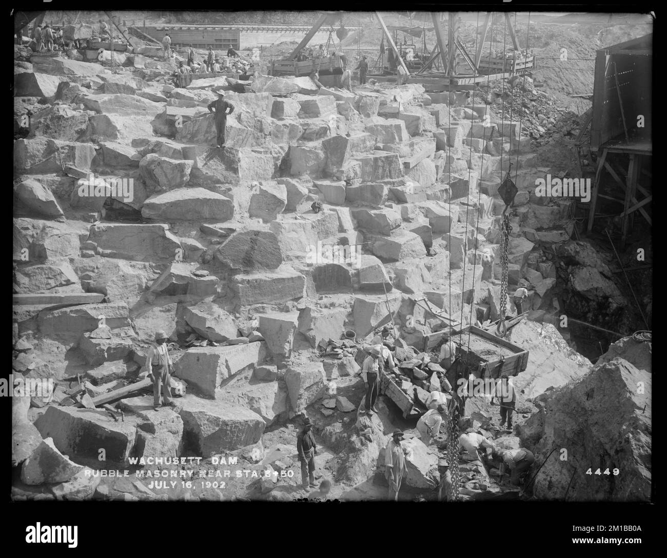 Wachusett Dam, rubble masonry, near station 6+50, Clinton, Mass., Jul ...