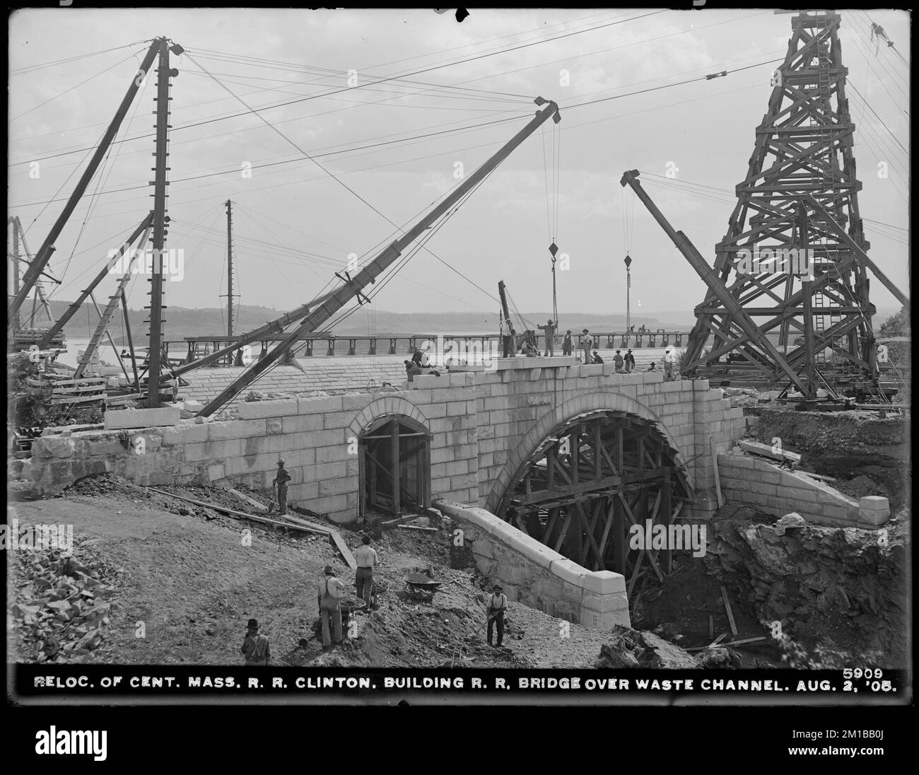 Wachusett Dam, relocation Central Massachusetts Railroad, building ...