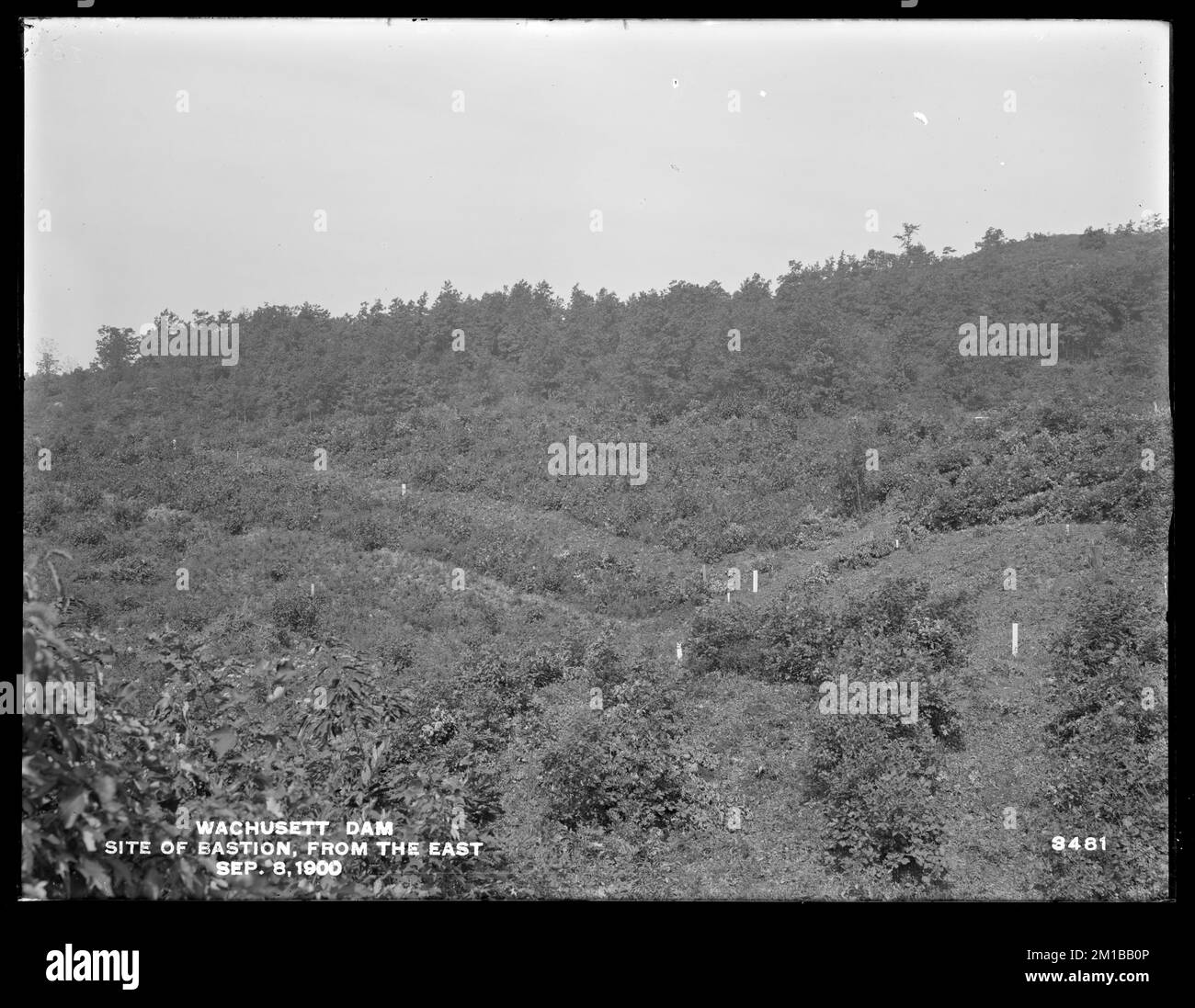 Wachusett Dam, site of bastion, looking westerly, Clinton, Mass., Sep ...