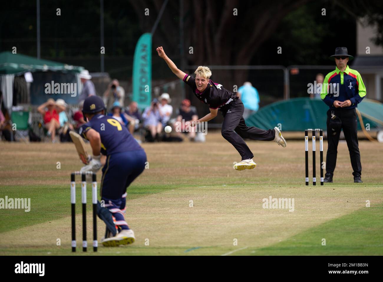 The cricket player Jack Harding from Somerset in a match against Devon ...