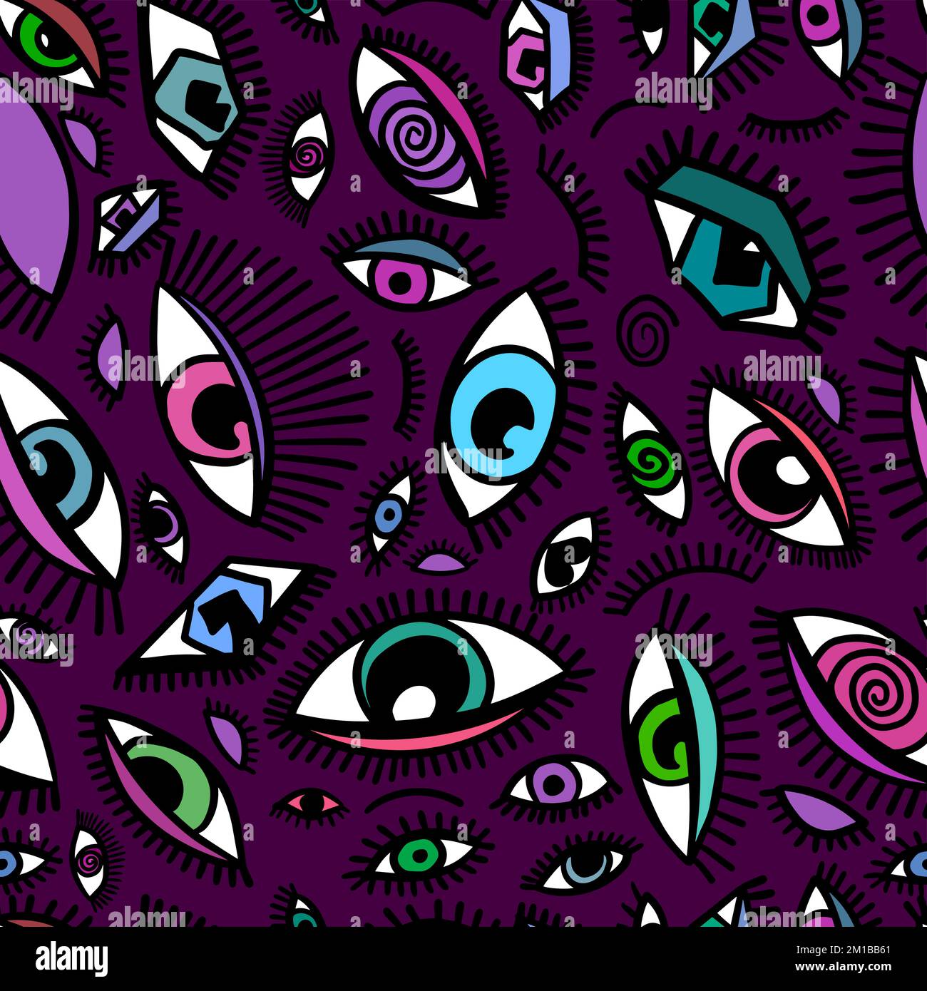 Seamless dark background of people's eyes. Vector illustration Abstract ...