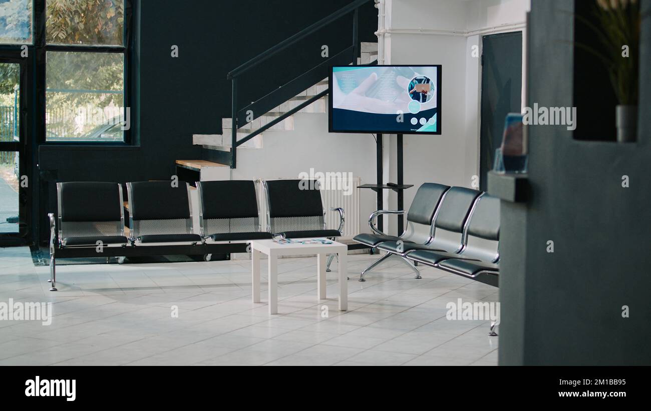 Health center waiting room lobby for patients to sit before checkup ...
