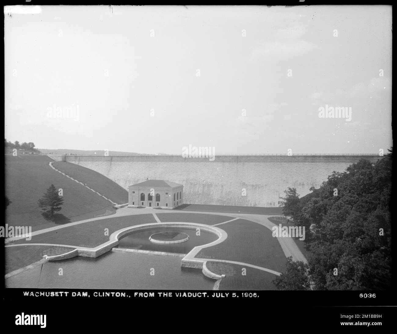 Wachusett Dam, view of dam, from the viaduct, Clinton, Mass., Jul. 5 ...