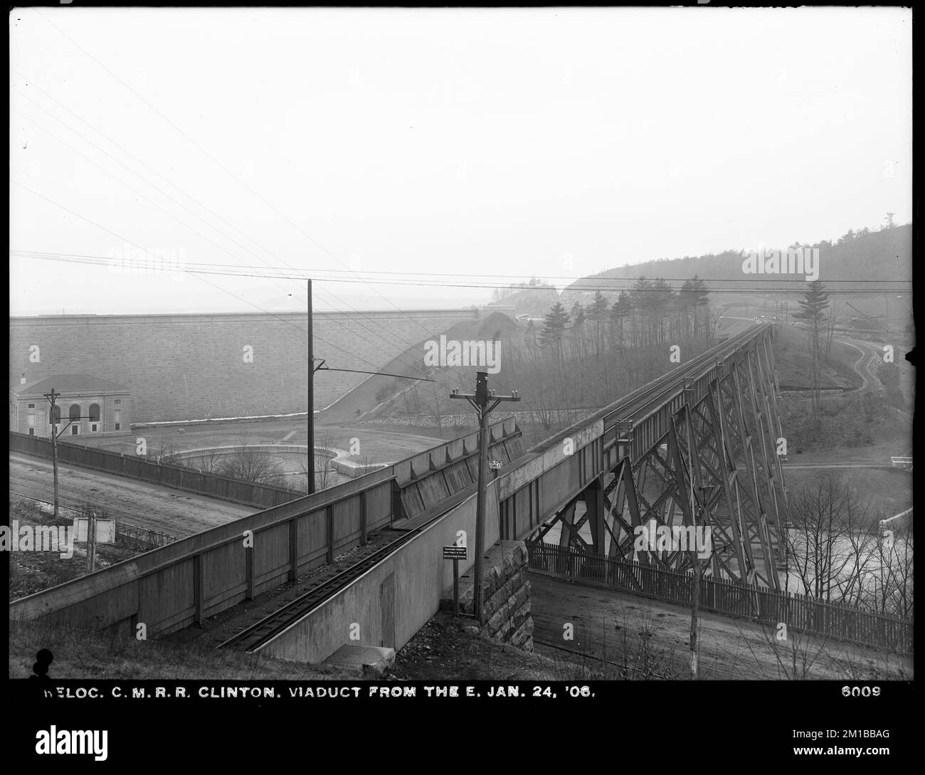 Wachusett Dam, view of dam and viaduct, from the east, Clinton, Mass ...