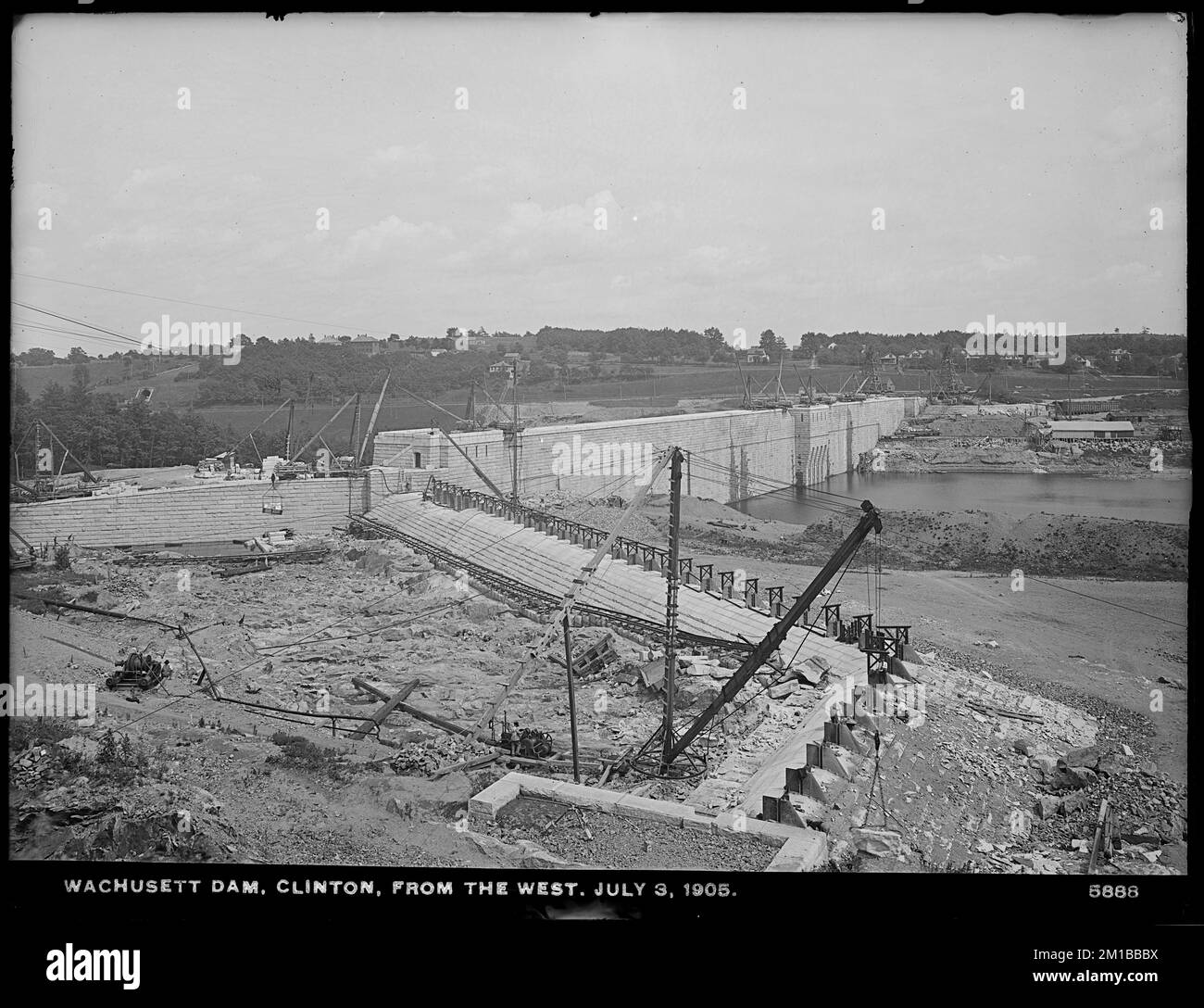 Wachusett Dam, Waste Weir, from the west, Clinton, Mass., Jul. 3, 1905 ...