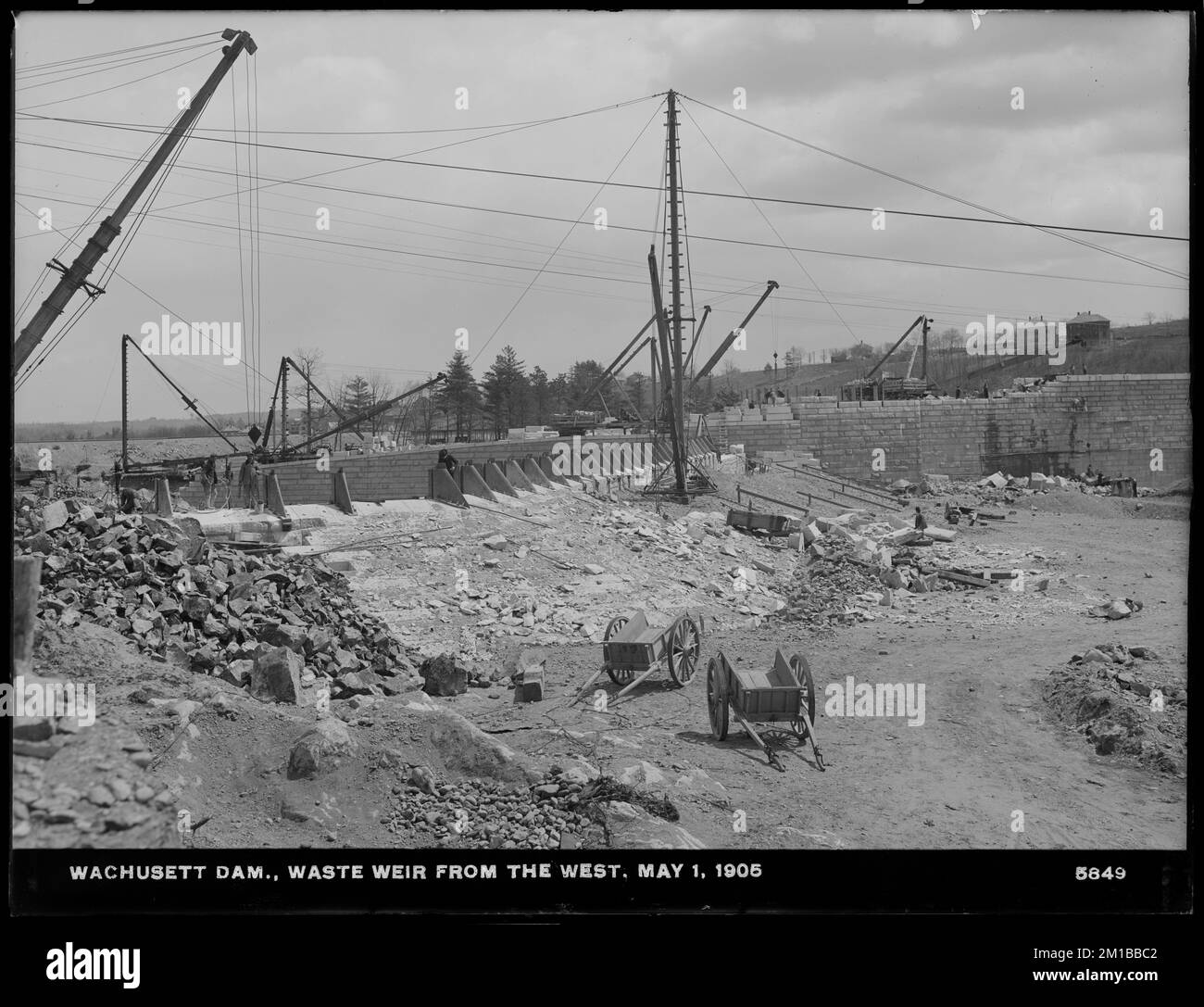 Wachusett Dam, Waste Weir, from the west, Clinton, Mass., May 1, 1905 ...