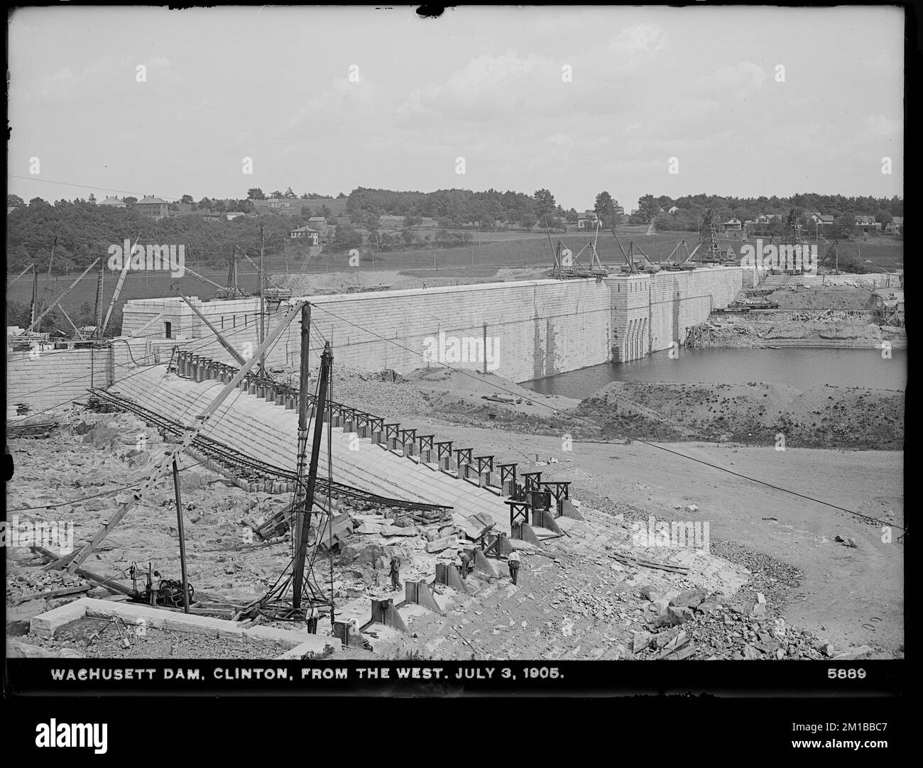 Wachusett Dam, Waste Weir, from the west, Clinton, Mass., Jul. 3, 1905 ...
