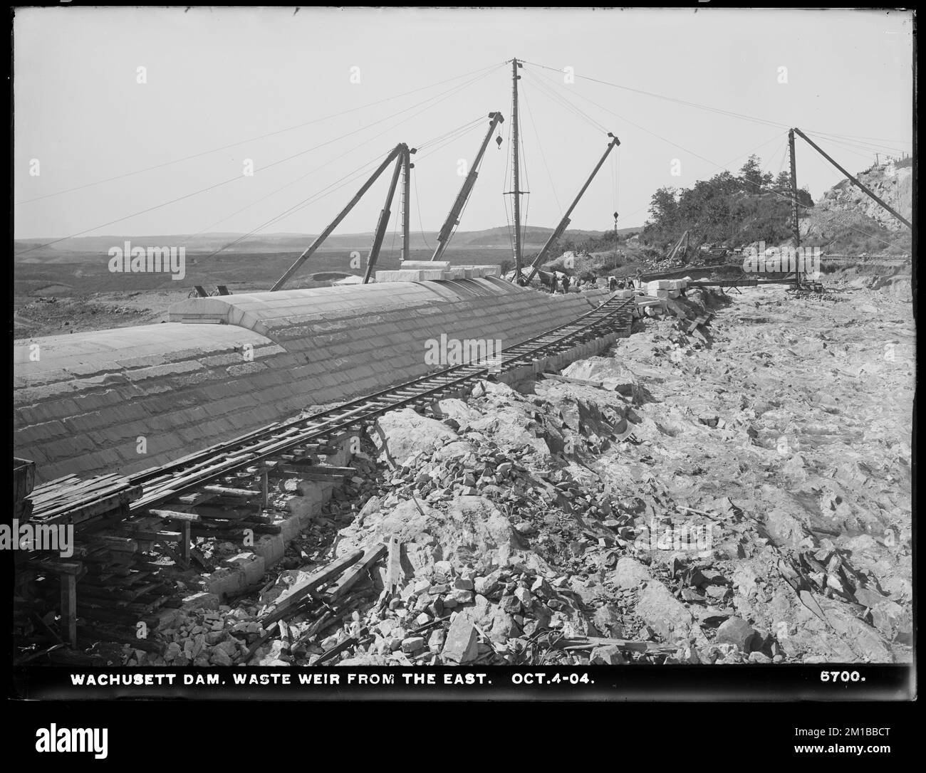 Wachusett Dam, Waste Weir, from the east, Clinton, Mass., Oct. 4, 1904 ...