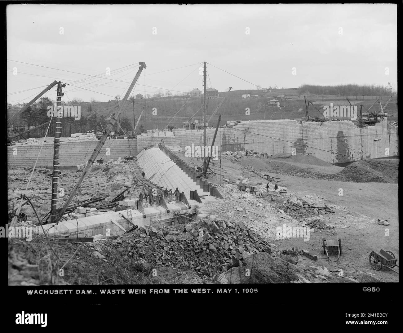 Wachusett Dam, Waste Weir, from the west, Clinton, Mass., May 1, 1905 ...