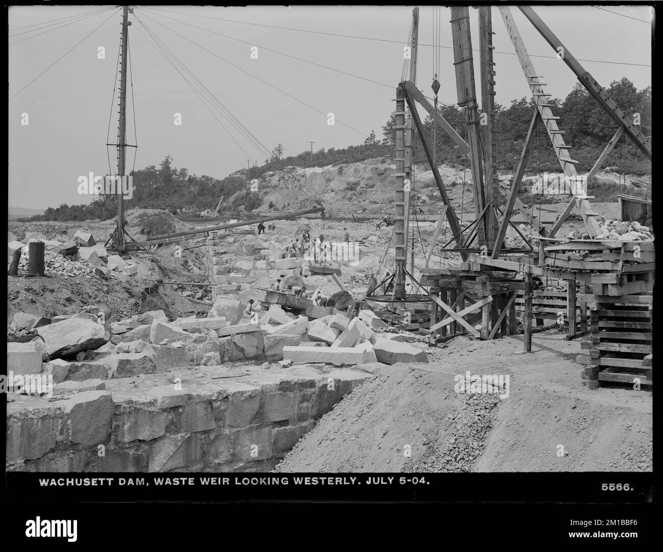 Wachusett Dam, Waste Weir, looking westerly, Clinton, Mass., Jul. 5 ...