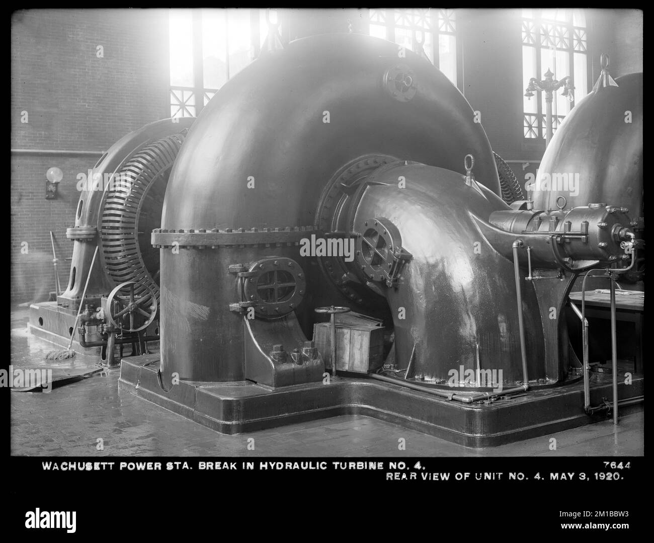 Wachusett Department, Wachusett Dam Hydroelectric Power Plant, break in ...