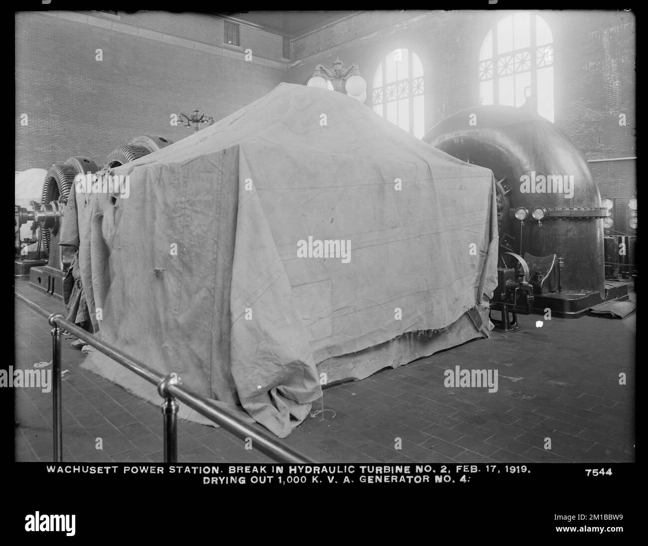 Wachusett Department, Wachusett Dam Hydroelectric Power Plant, break in ...
