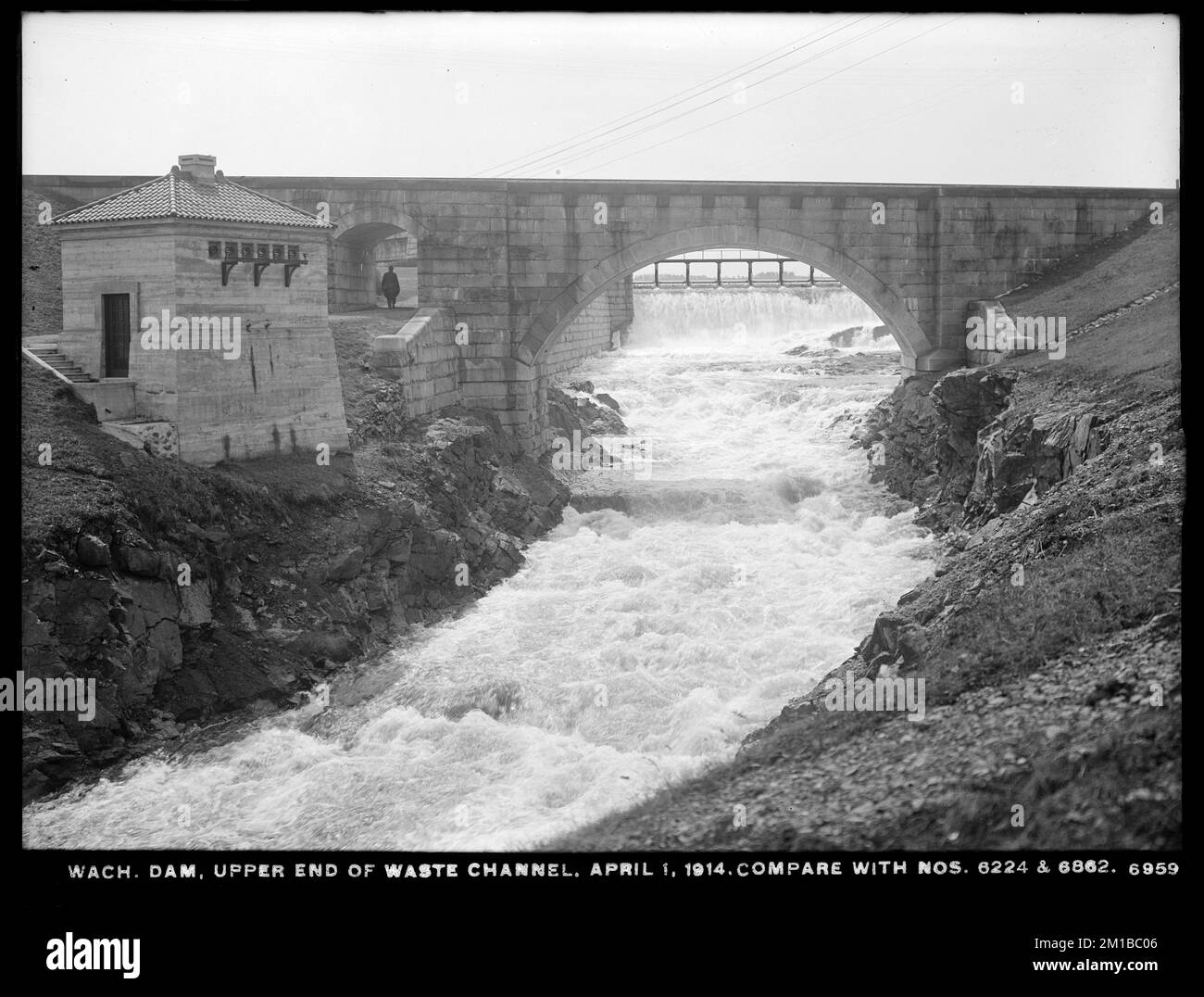 Wachusett Department, Wachusett Dam, upper end of waste channel ...