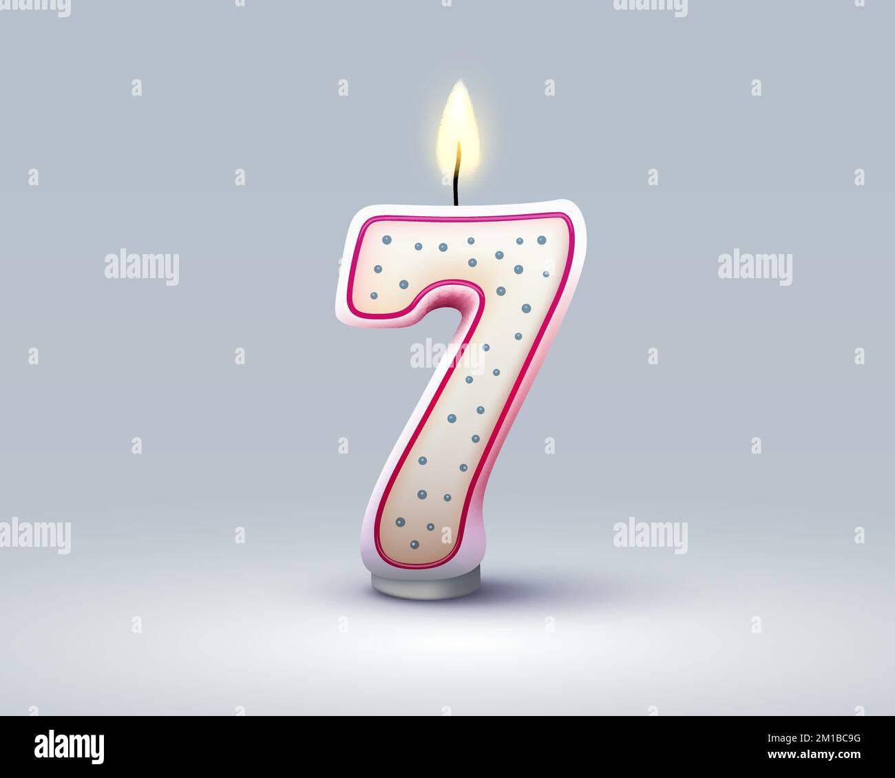 Candle number seven in Stock Vector Images - Alamy