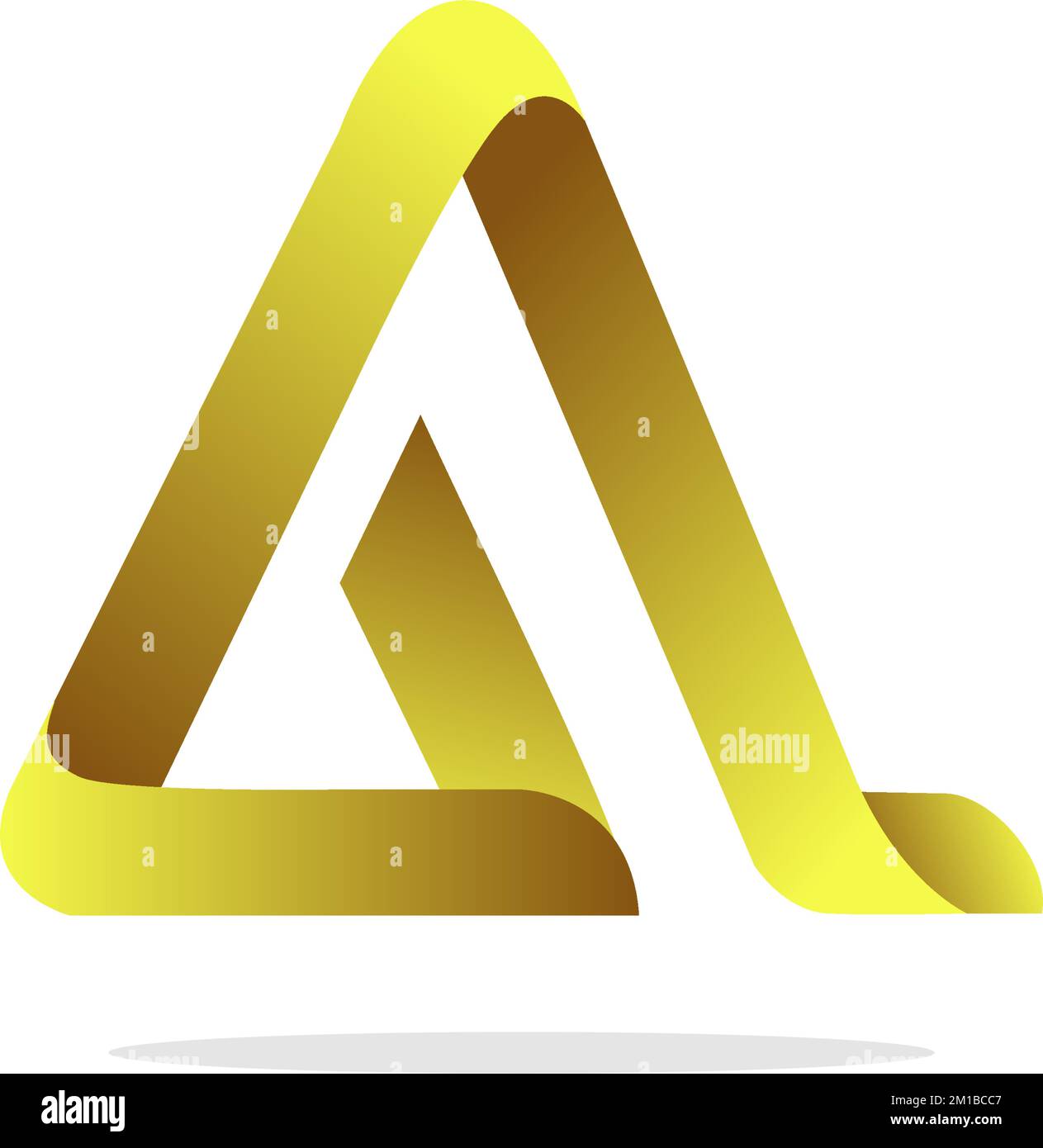 A brand or company logo in the shape of a triangle isolated on a white ...