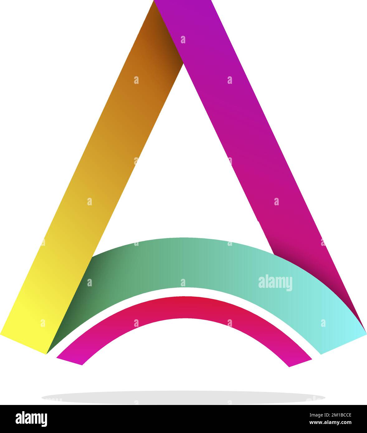 A brand or company logo in the shape of a triangle isolated on a white ...