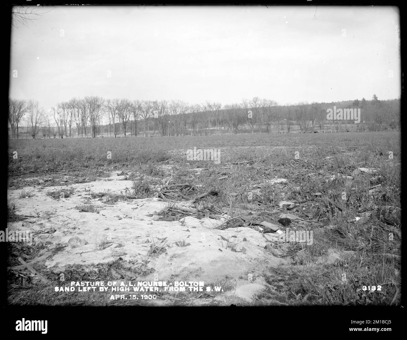Wachusett Reservoir, A. L. Nourse's pasture, sand left by high water ...