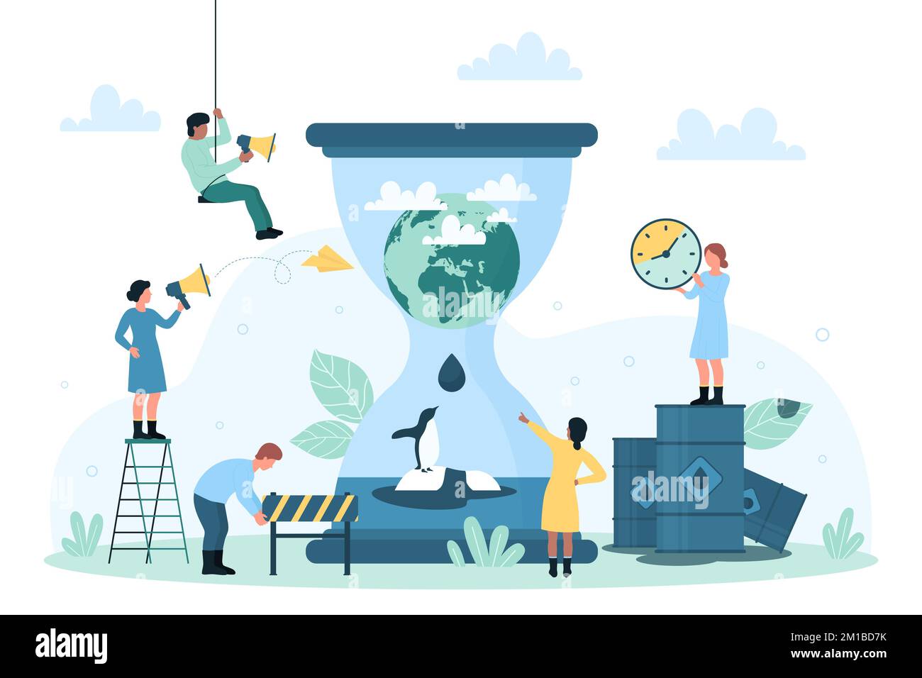Danger of oil pollution vector illustration. Cartoon abstract ecology ...