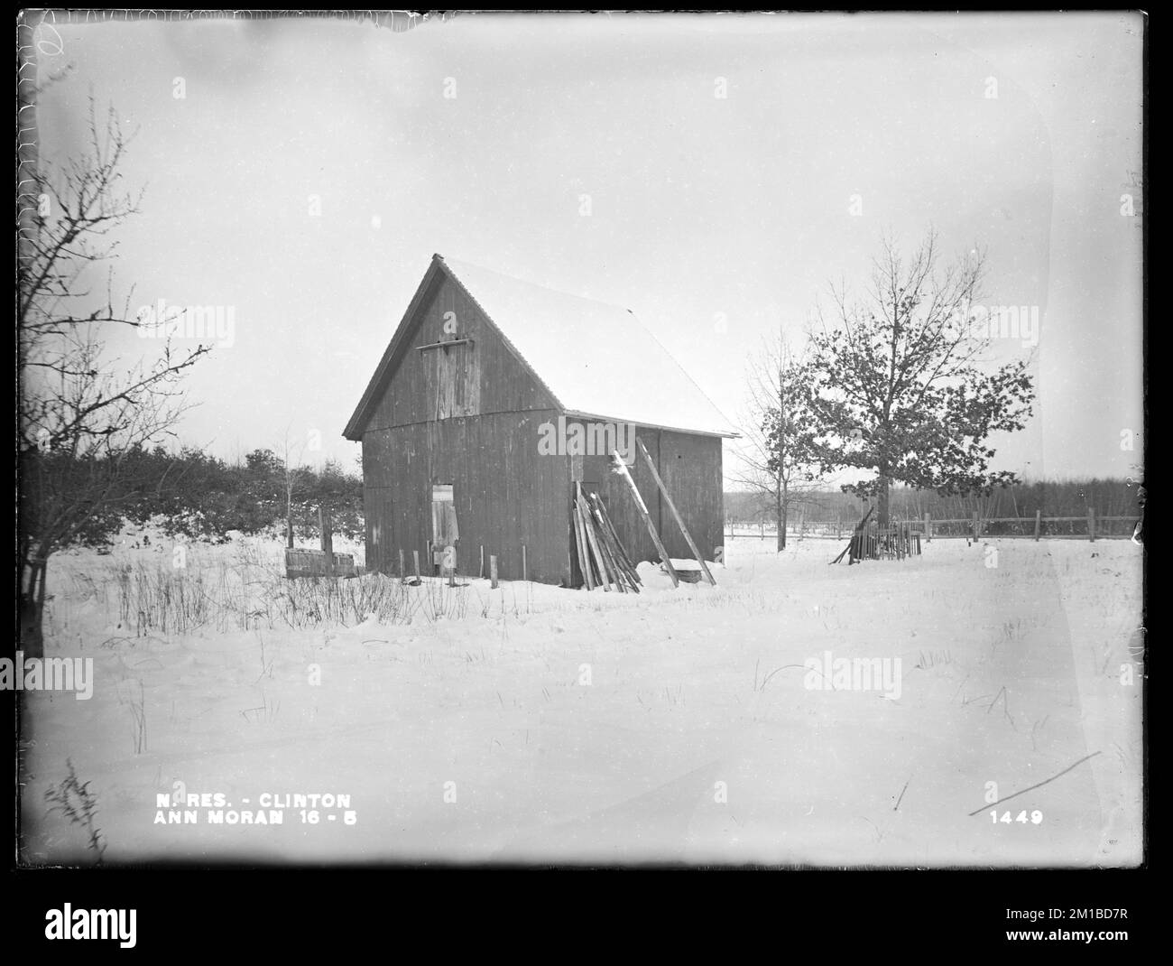 Wachusett Reservoir, Ann Moran's barn, from the east, Clinton, Mass ...