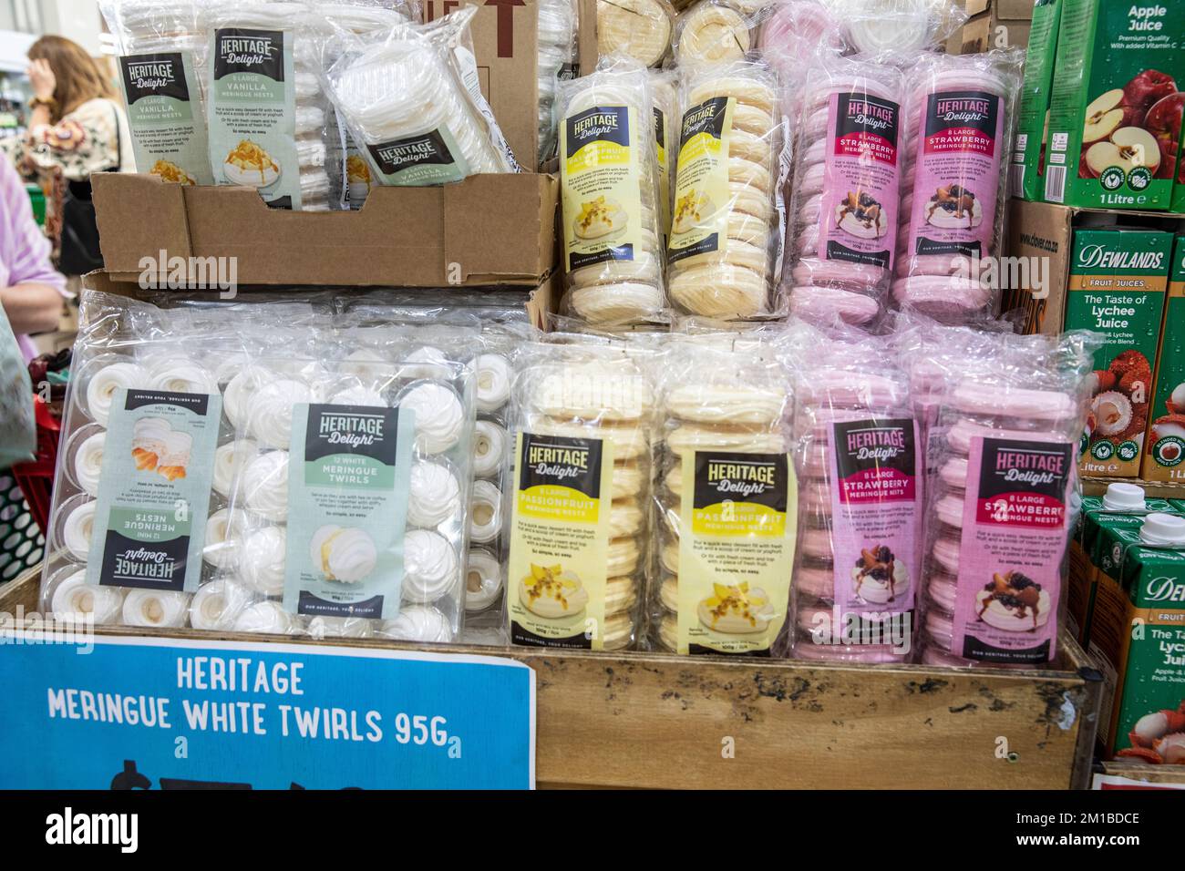 White,yellow and strawberry meringue for sale in a Sydney supermarket ...