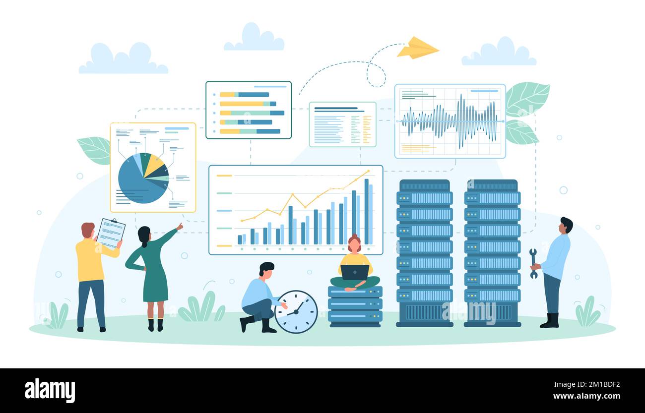 Business data analysis on dashboard, analytics vector illustration ... Business data analysis on dashboard, analytics vector illustration ...