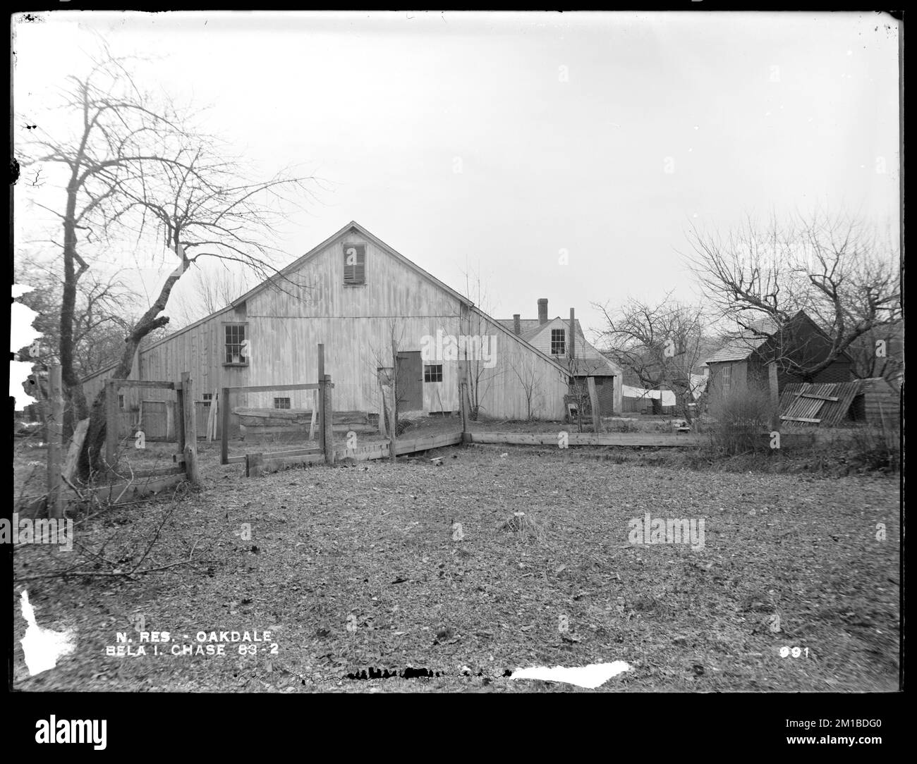 Wachusett Reservoir, Bela I. Chase's house and barn, on the north side ...