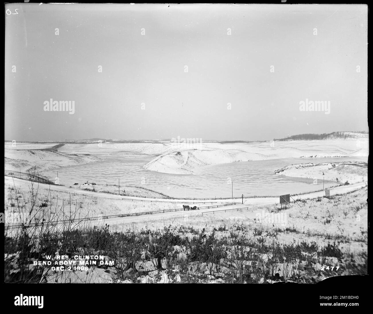 Wachusett Reservoir, bend above main dam, Clinton, Mass., Dec. 2, 1898 ...
