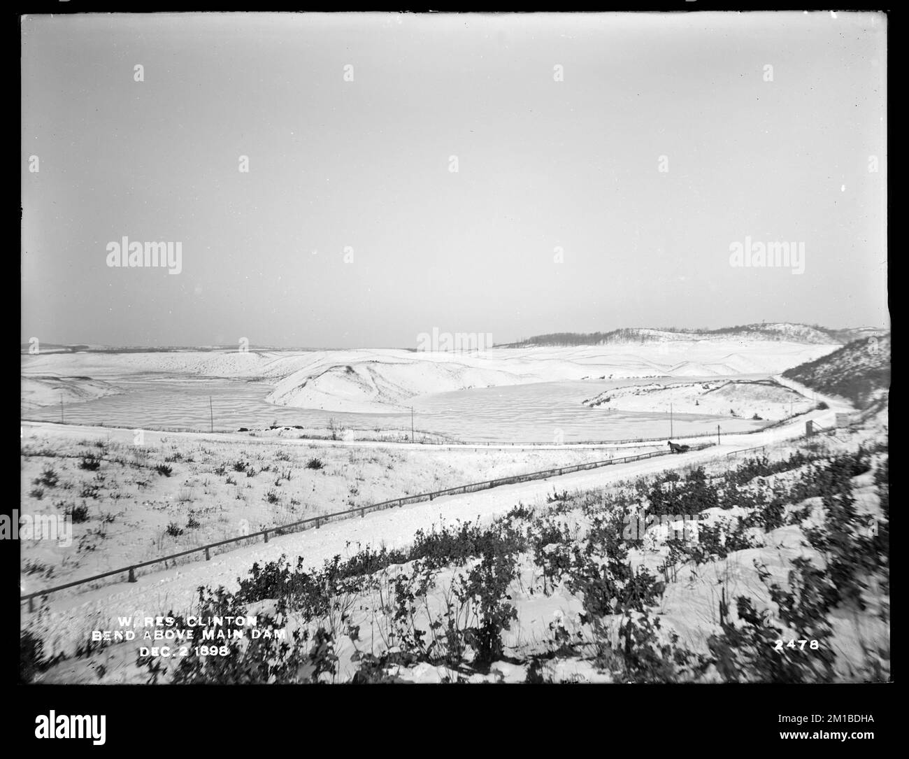 Wachusett Reservoir, bend above main dam, Clinton, Mass., Dec. 2, 1898 ...