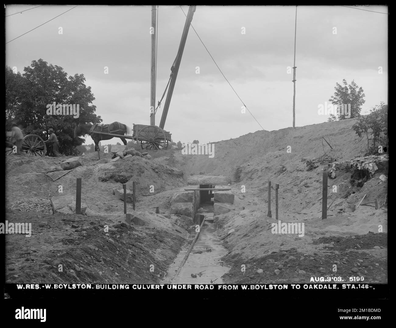 Wachusett Reservoir, building culvert under road from West Boylston to ...