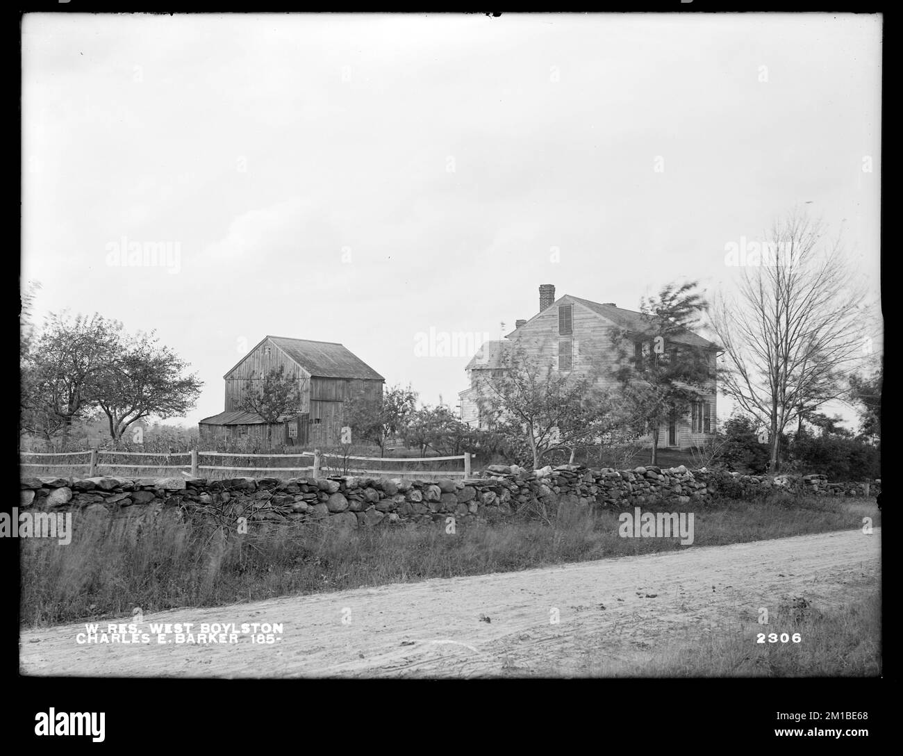 Wachusett Reservoir, Charles E. Barker's buildings, on the westerly ...