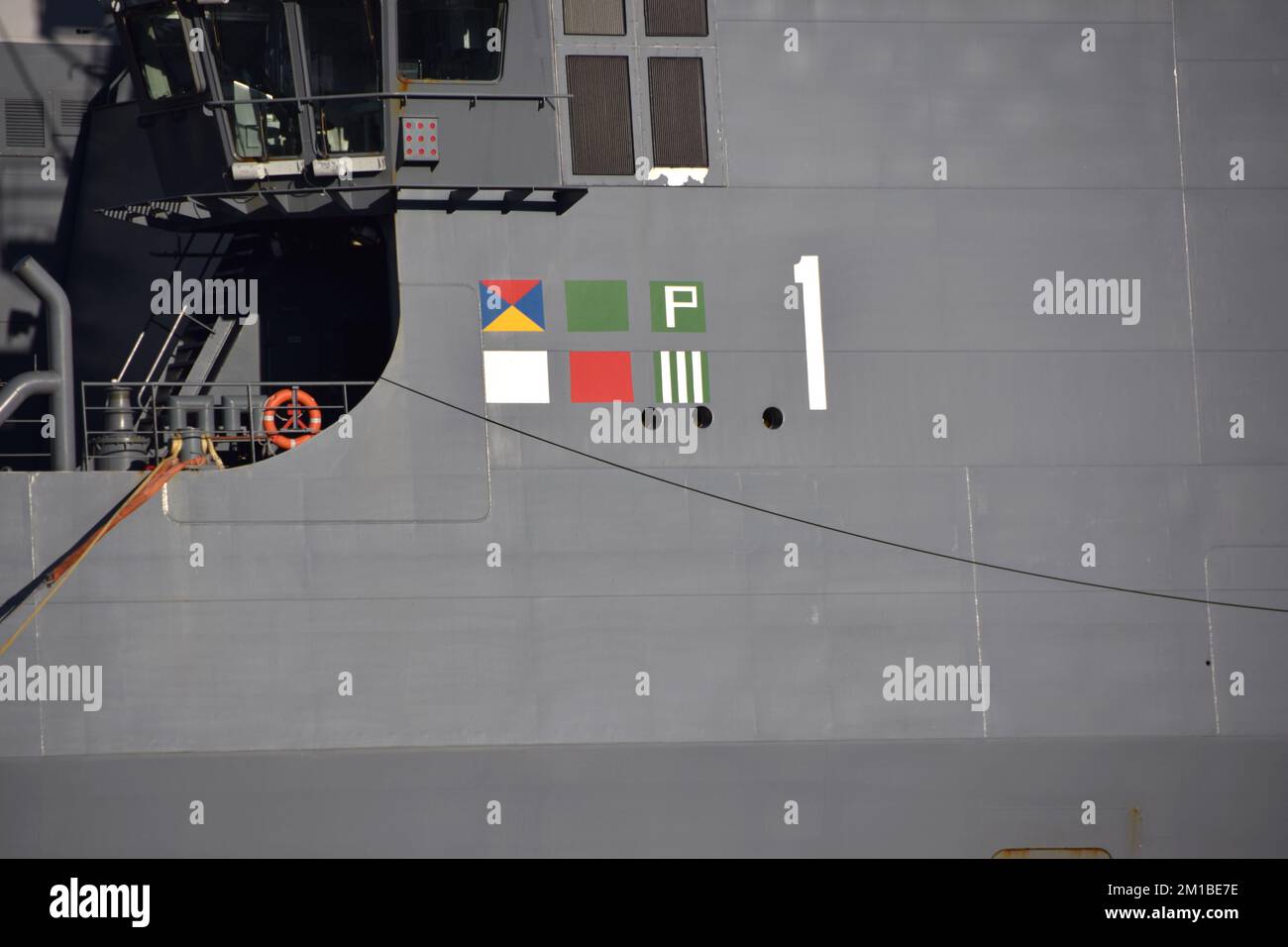 HNLMS Karel Doorman a Dutch Navy fleet auxiliary support vessel moored ...
