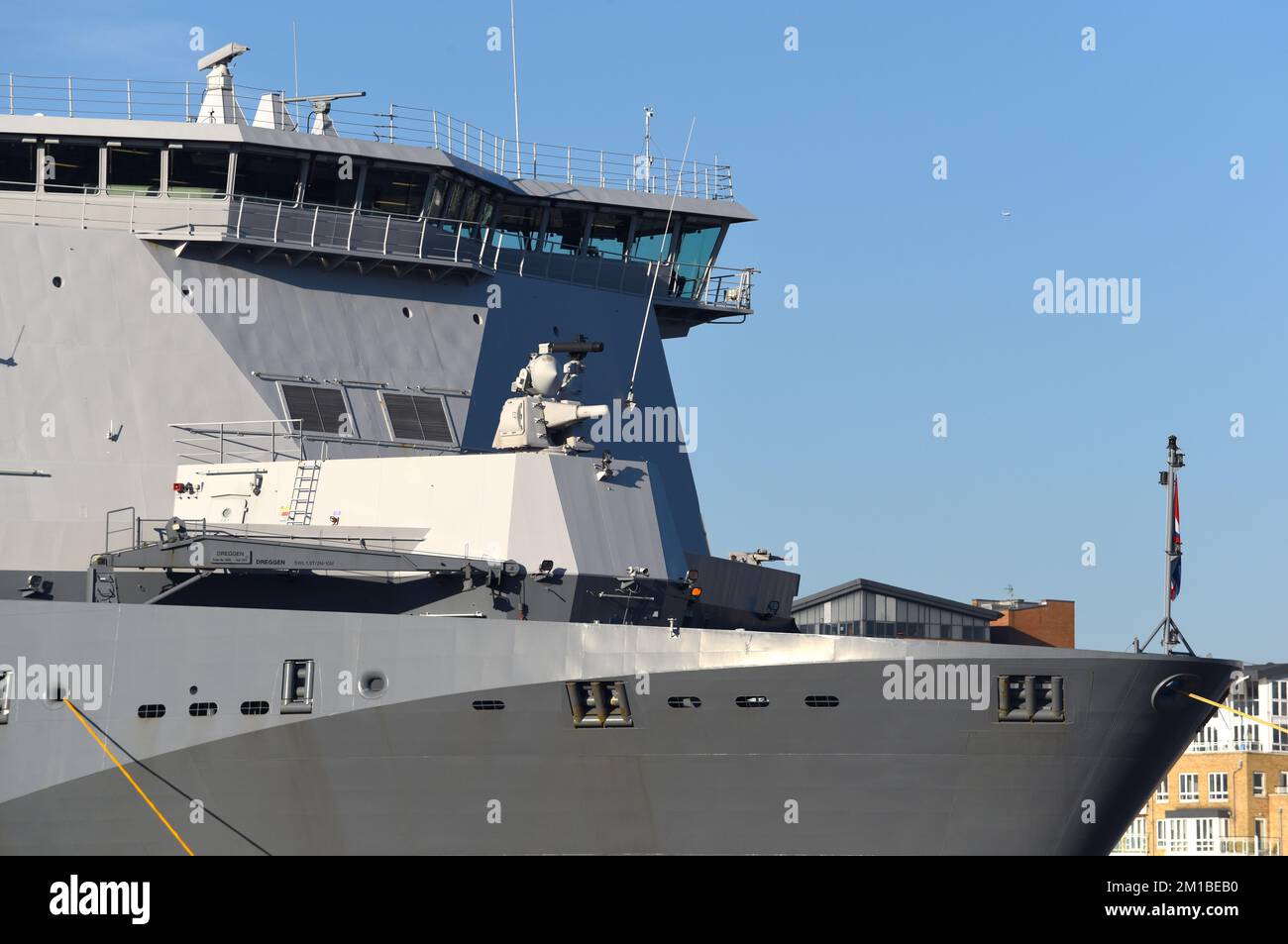 HNLMS Karel Doorman a Dutch Navy fleet auxiliary support vessel moored ...