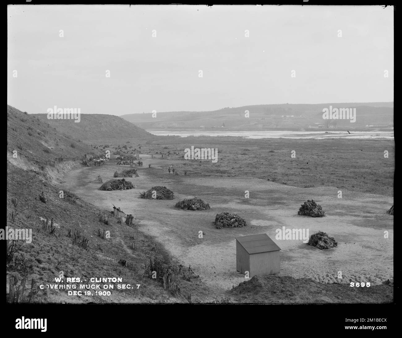 Wachusett Reservoir, covering muck on Section 7, Boylston, Mass., Dec ...
