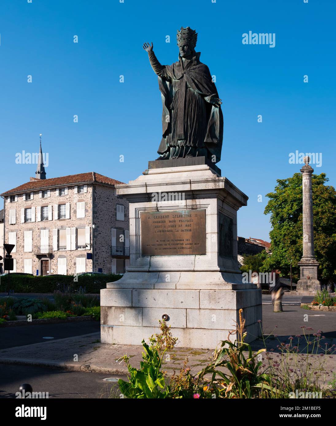 Statue of Pope Sylvester II in French city of Aurillac Stock Photo - Alamy