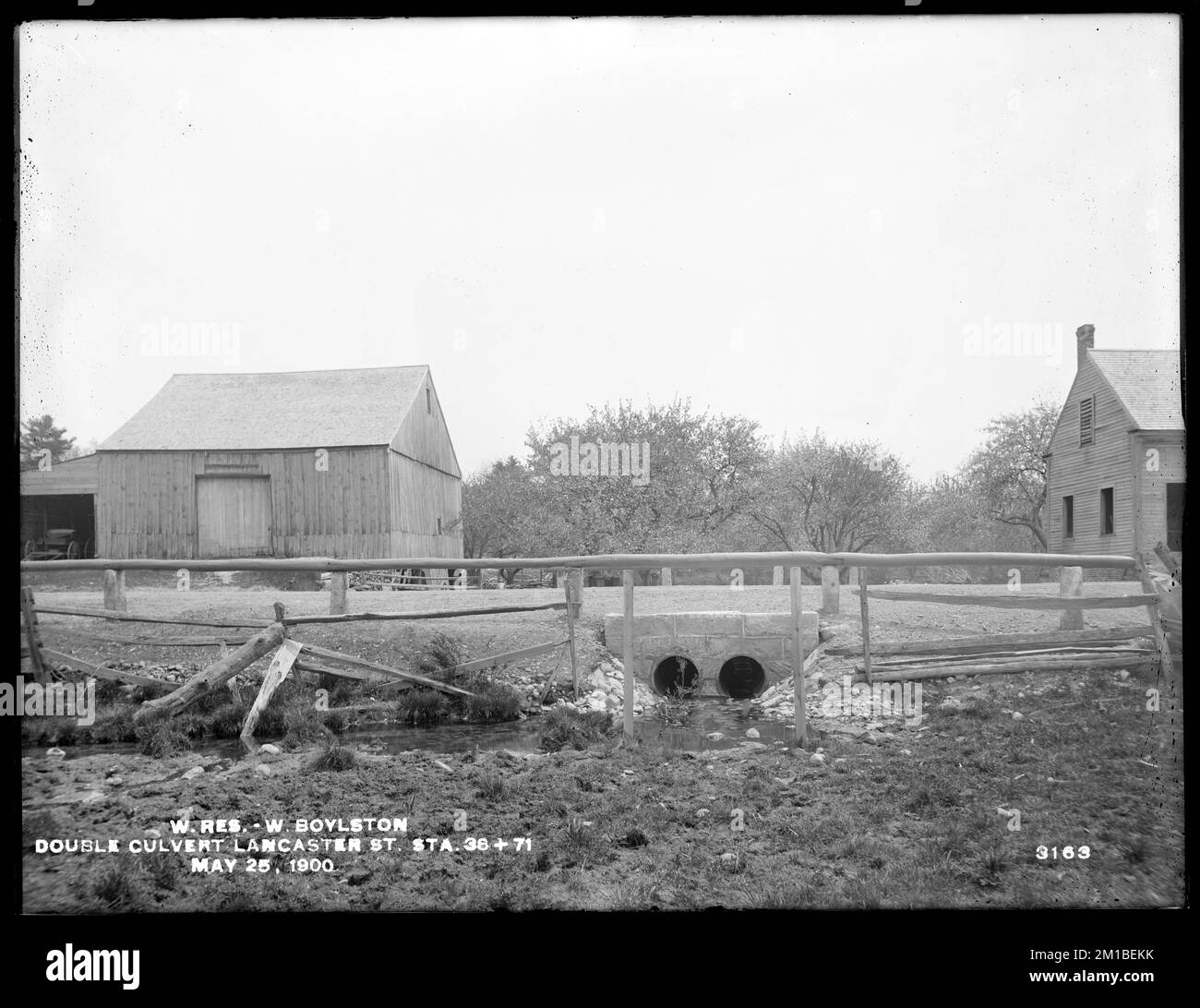 Wachusett Reservoir, double culvert, Lancaster Street, station 38+71 ...