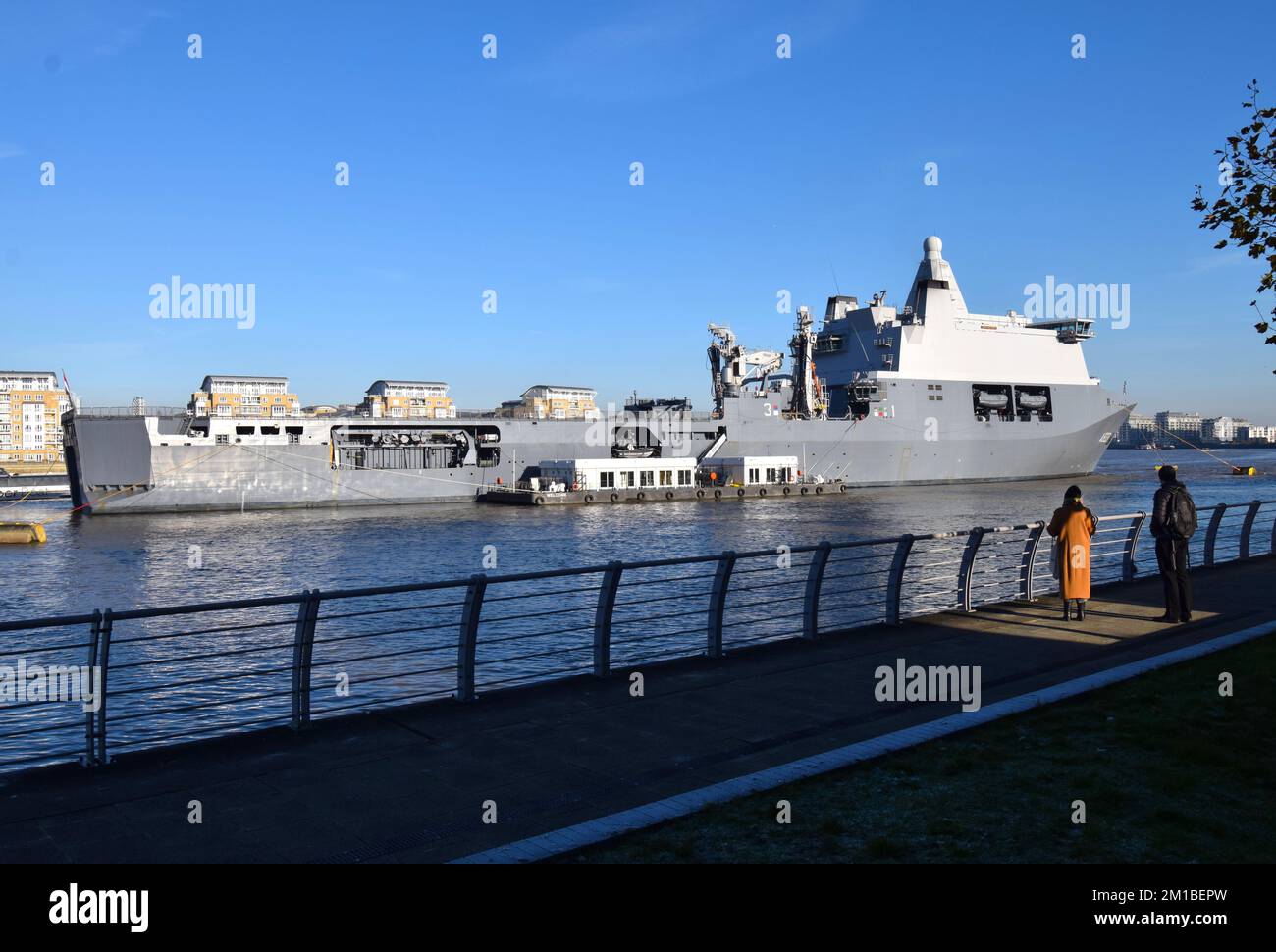 HNLMS Karel Doorman a Dutch Navy fleet auxiliary support vessel moored ...